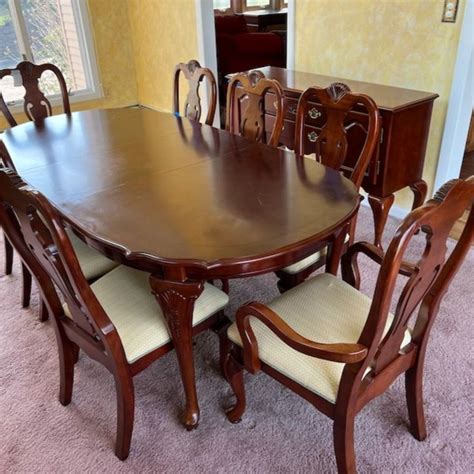 Queen Anne Cherry Dining Set Dining Room Wall Decor Antique Kitchen Table Dining Table Makeover