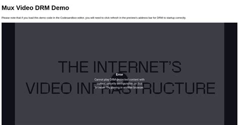 Mux Player Drm Test Codesandbox