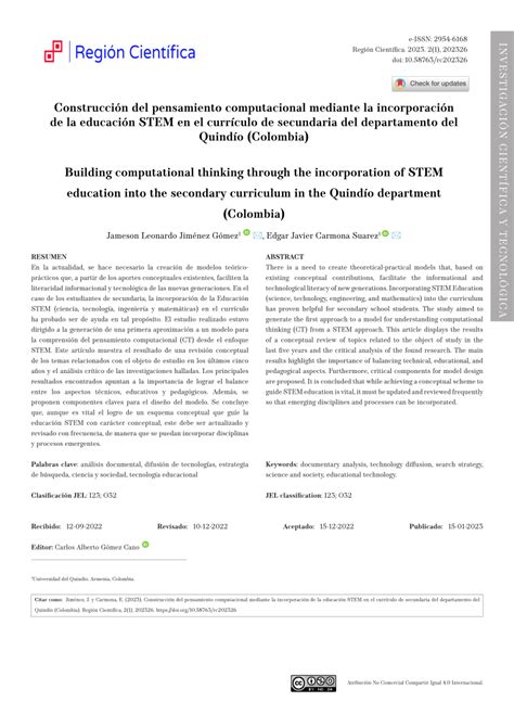 Pdf Building Computational Thinking Through The Incorporation Of Stem
