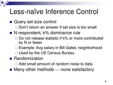 ppt computer science 653 lecture 5 inference control powerpoint