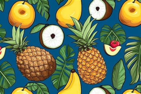 Premium Photo Tropical Fruit Pattern