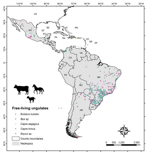 Distribution Of The Records Of Free Living Ungulates Species Of The Download Scientific Diagram