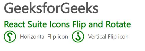 React Suite Icon Flip And Rotate Geeksforgeeks