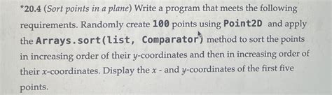 Solved 204 Sort Points In A Plane ﻿write A Program That