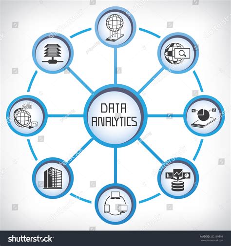 data analytics concept information technology diagram stock vector