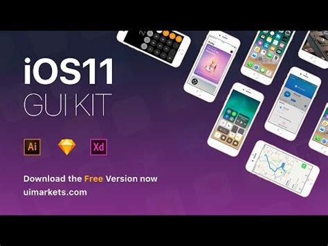IOS GUI KIT Illustrator Sketch XD An UI Kit Template By Ui Markets Creative Market