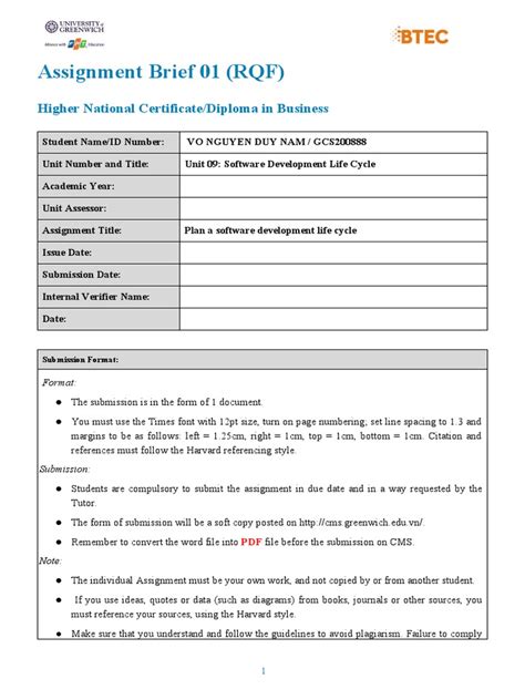 Assignment 01 Brief Pdf Software Testing Software Development Process