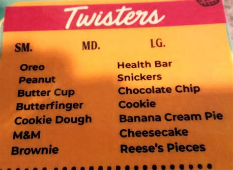 Menu At Frostbite Ice Cream And More Restaurant Frostproof