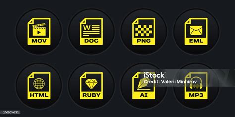 Définissez Le Document De Fichier Html Licône Eml Ruby Ai Png Et Doc Vecteur Vecteurs Libres De