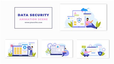 data security flat character animation scene elements ft adobe and animated characters envato