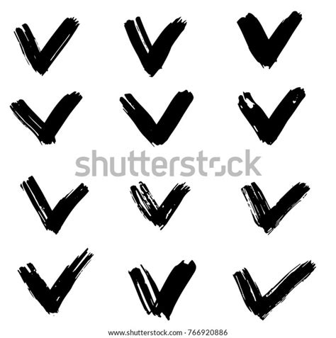 Hand Drawn Check Mark Tick Symbol Stock Vector Royalty Free Shutterstock