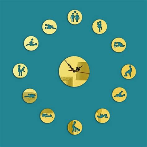 Jjt Diy Sex Wall Clock Acrylic Art Designs Abstract Watch Sex Positions Clock Home Bedroom