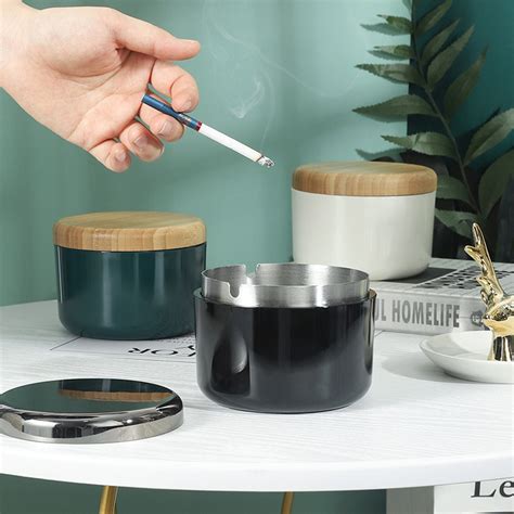 Nordic Outdoor Ashtray With Lid And Stainless Steel Insert Ashtray Planet