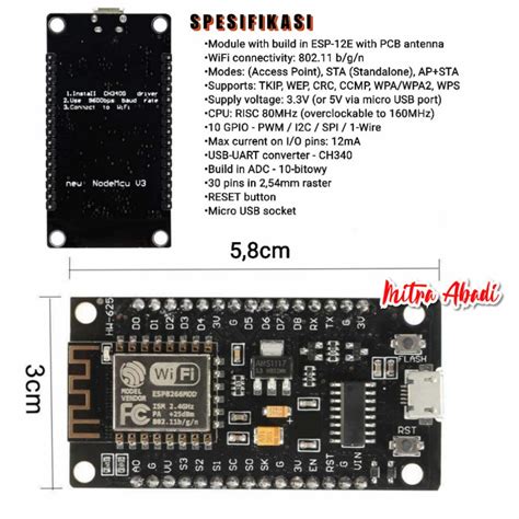 Jual NodeMcu ESP8266 V3 Lua CH340G WIFI Module Shopee Indonesia