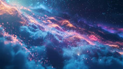 abstract visualization of cloud computing with digital elements