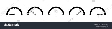 Speedometer Icon Set Set Gauges Low Stock Vector Royalty Free 2584297127 Shutterstock