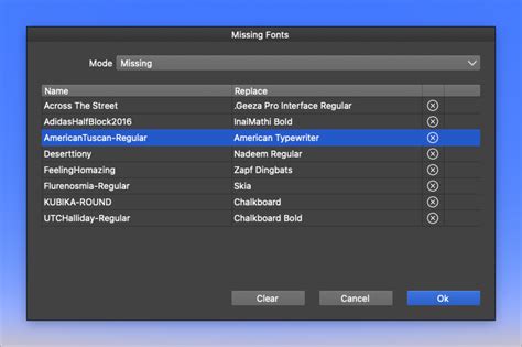 Make The Font Names In The Missing Fonts Panel Accessible To Copy The