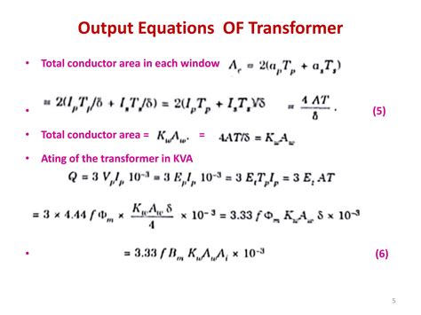 Output Equations Of Transformer And Design Pdf