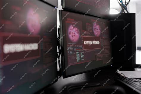premium photo hacked system alert message showing on multiple