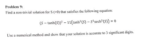 Solved Problem 9 Find A Non Trivial Solution For S 0