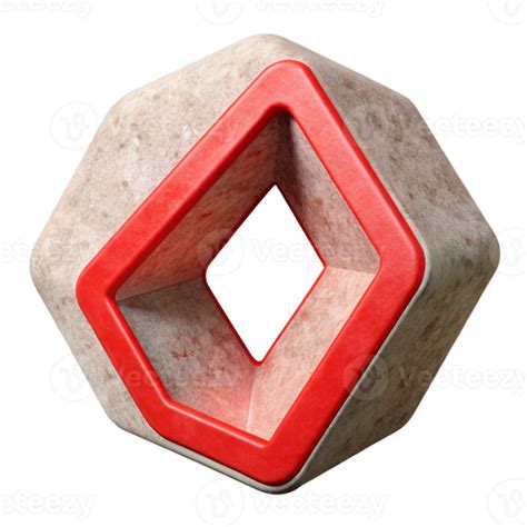 Magnificent Artistic Geometric Shape Algorithm With Red Outline Cutout