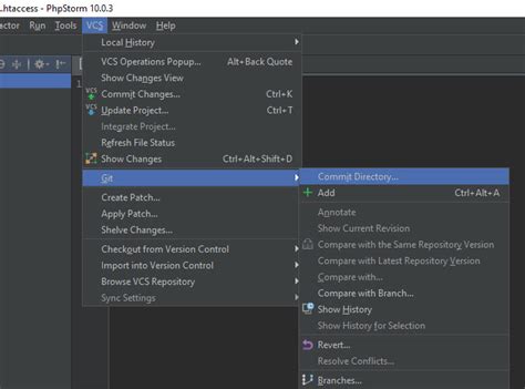Как в phpstorm работать с git