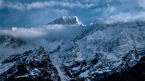 감기 겨울 경치 고도 고요한 고요함 광야 구름 그림 같은 높은 눈 눈 더미 눈 덮인 등산하다 모험 몹시 추운 바위로 된 봉우리 블루 빙하
