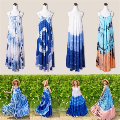 pico bird泰國超大裙襬夢幻手染抽繩細肩連身裙 海邊渡假洋裝 蝦皮購物