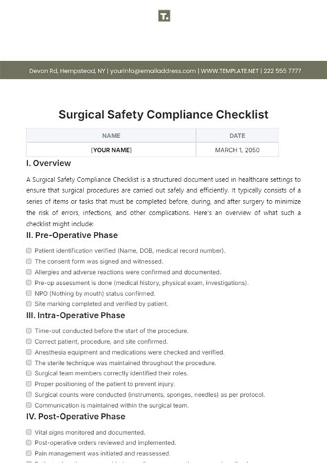 Free Compliance Checklist Templates Editable And Printable
