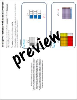 Multiply Fractions With Area Models For Interactive Math Notebook