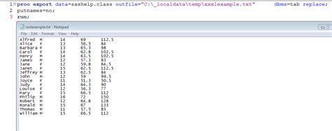 Export From Sas To Txt File And Keep Structrure Sas Support Communities