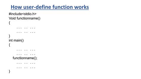 Function In C Languagedefination And Declaration Pptx