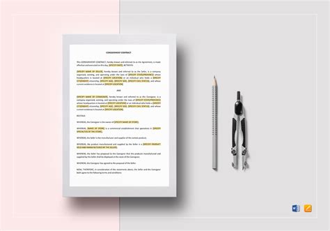 Consignment Contract Template In Word Google Docs Apple Pages