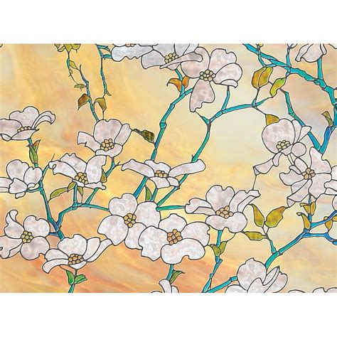 Brewster 35 14 In X 78 In Orange Stained Glass Applique Window Film