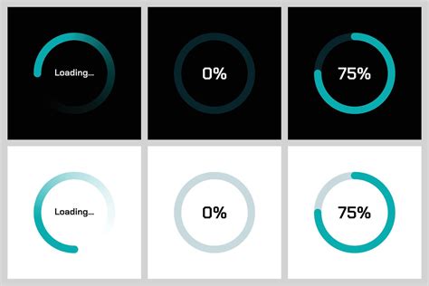 Progress Bar And Circular Loader Ui Elements With Percentage 60271619 Vector Art At Vecteezy