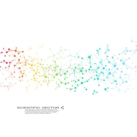 Dna μορίων και διάνυσμα νευρώνων μοριακή δομή Συνδεδεμένες γραμμές με τα σημεία Γενετικές