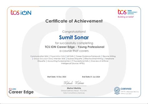 Sumit Sonar On Linkedin Tcsioncareeredge Youngprofessionals