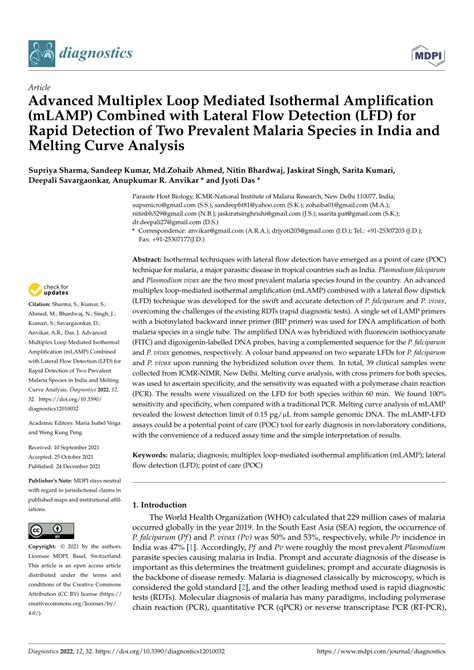 Pdf Advanced Multiplex Loop Mediated Isothermal Amplification Mlamp Combined With Lateral