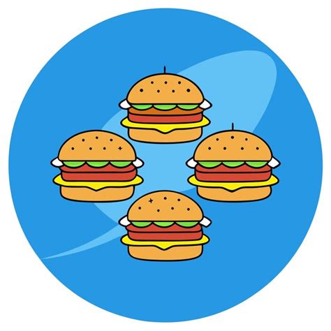 Burgers Arranged Creatively On A Blue Backdrop Perfect For A Copy Space Image Premium Ai