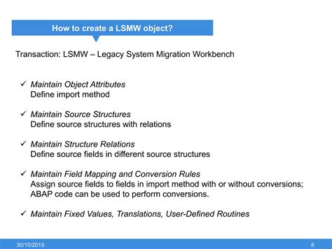 Sap Legacy System Migration Workbench Lsmw Introduction Pdf
