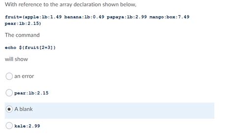 Solved With Reference To The Array Declaration Shown Below Chegg