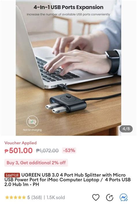 Ugreen Port Hub Usb Meter Computers Tech Parts Accessories Other Accessories