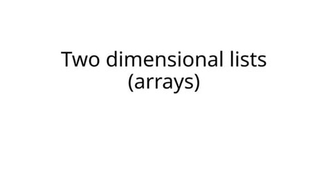 Nested Lists Two Dimensional Lists For Python Pptx Programming Languages Computing
