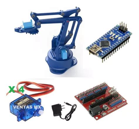Brazo Robot Diy Con Servos Sg Arduino Nano Shield Fuente MercadoLibre