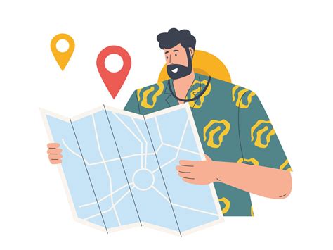 Man Traveller Looking Into Map To See The Road 13427173 Vector Art At Vecteezy