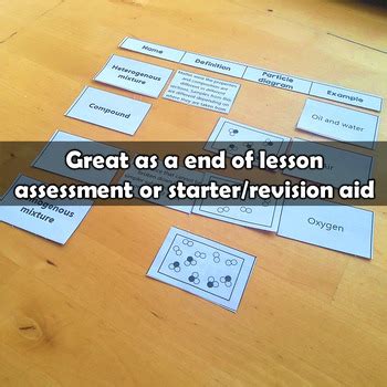 Classifying Matter Activity Card Sort By Classroom Chemist TPT