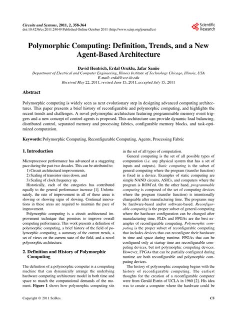 Pdf Polymorphic Computing Definition Trends And A New Agent Based