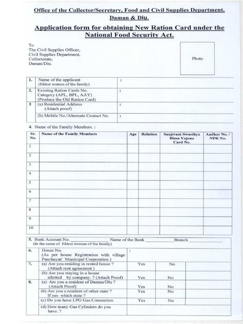 Form For New Ration Card 5507 Under Nfsa 06 03 2014pdf Government