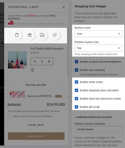 Shopping Cart Widget