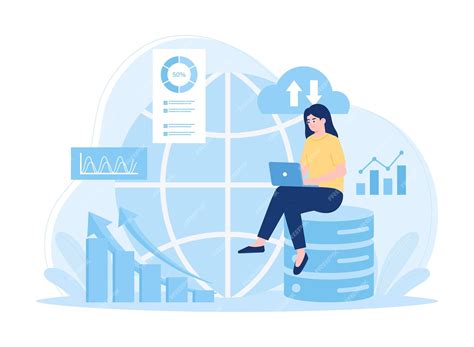 Premium Vector Analyze Storage Data Trending Concept Flat Illustration